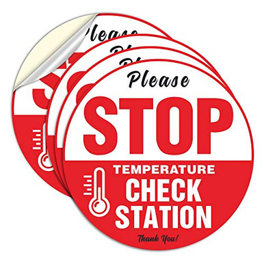 Temperature Check Sign 4 Pack 10"x 10" Stop Temperature Check Station ...