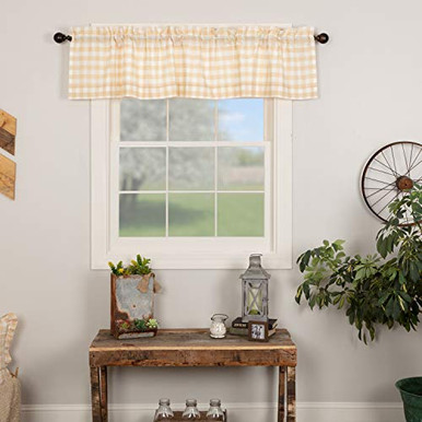 VHC Brands Annie Buffalo Check Window Valance Farmhouse Cotton Topper ...