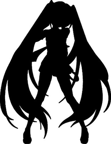 Hatsune Miku Posing - Vinyl 4" -Color BLACK- decal laptop tablet ...