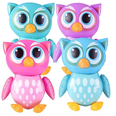 ArtCreativity Inflatable Owls- Set of 4- Blow-Up Owl Inflates for ...
