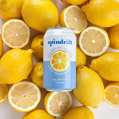 Spindrift Sparkling Water- Lemon Flavored- Made with Real Squeezed Fruit- 12 Fl Oz Cans- Pack of ...