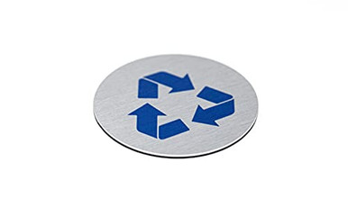 3" Round- Metal Recycle Signs - Recycle Bin Marker - Sign for Recycling ...