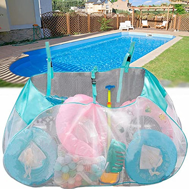 Extra Large Pool Storage Mesh Bag-Above Ground Pool Side Organizer ...