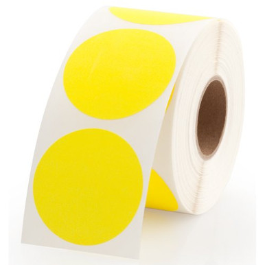 Yellow Round Color Coding Inventory Labeling Dot Labels/Stickers - 1.5 ...