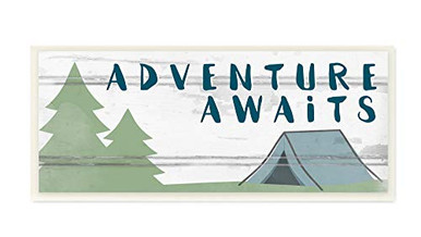 The Kids Room By Stupell Adventure Awaits Camping Scene with Trees ...