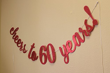 All About Details Cheers to 60 Years! Cursive Banner, 1 Set, 60th ...
