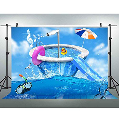 7x5ft Summer Backdrop Pool Photography Background Holiday Party Event ...