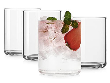 Thin Drinking Glasses Set of 4-15oz Cocktail Glass Set-Low ball Glasses ...