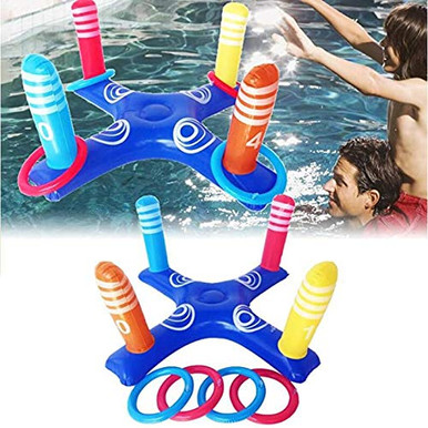 Pool Toys Games Set - Floating Inflatable Ring Toss for Kids Adults ...