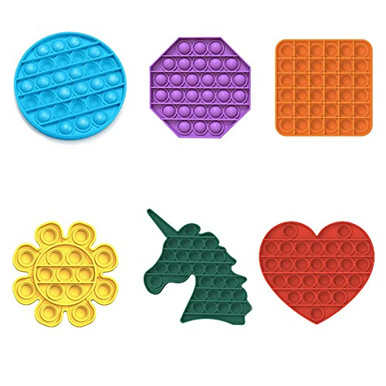 Push it Pop Bubble Pop Sensory Fidget Toys 6 Pack for Stress Relief ...