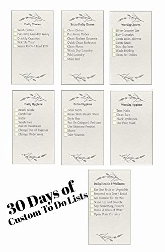 Depression Self Help Daily To-Do Check List Cards / Daily Routine Cards ...