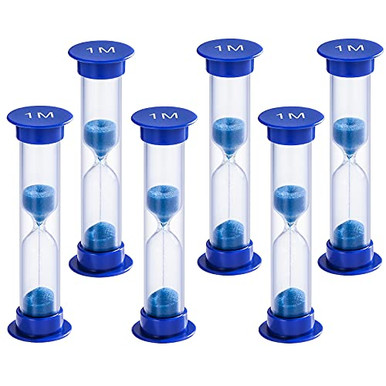 SuLiao Mini Plastic Hourglass Sand Clock Timer 1 minute 6 Pcs- Blue ...