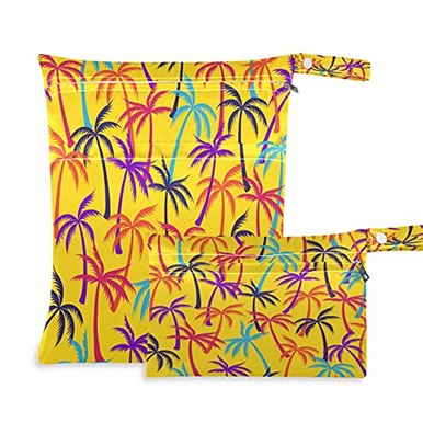 xigua Coconut Trees Wet Dry Bags Waterproof Reusable Washable Diaper ...