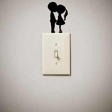 JS Artworks Boy Kissing Girl Cute Vinyl Decal Sticker for Light Switch ...