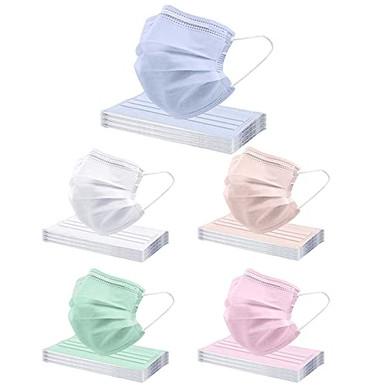 50 Pcs Cool Feeling Face-masks Individually Wrapped Disposable Face ...