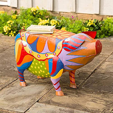 SIZHINAI Pig Statues- Colorful Folk Art Animal Ornaments Simulation ...