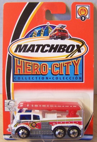 003 Fire Crusher White Ladder Truck with Red- Yellow- Black and Gold ...