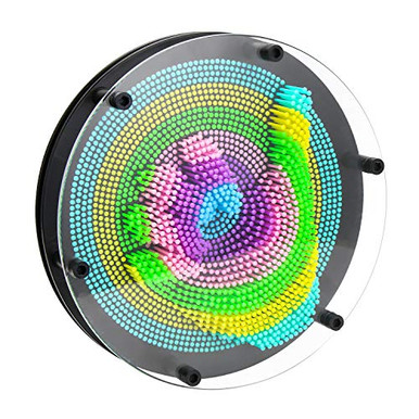 3D Pin Art Board -8 inches Round Pin Art Desk Colorful Toy Plastic Pins ...