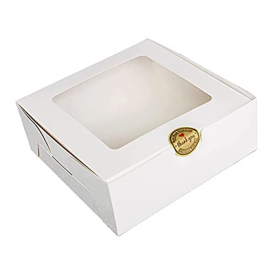 Ganfaner -15pk- 8 Inch Cake Boxes with Window 8x8x3in-gift boxes with ...