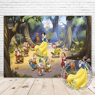 Princess Snow White Backdrop for Girls Happy 1st Birthday Party ...