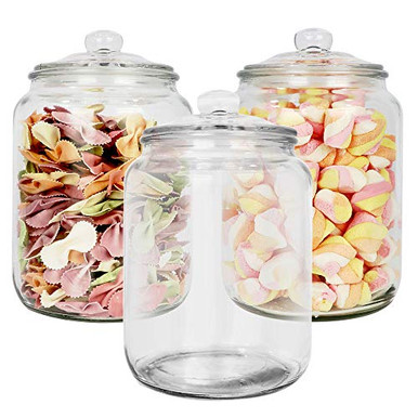 1/2 Gallon 64 oz Glass Jars with Airtight Seal Glass Lid For Household ...