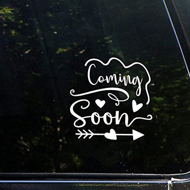 Babby Coming Soon Vinyl Sticker Decal Funny Words Baby On Board Chic ...