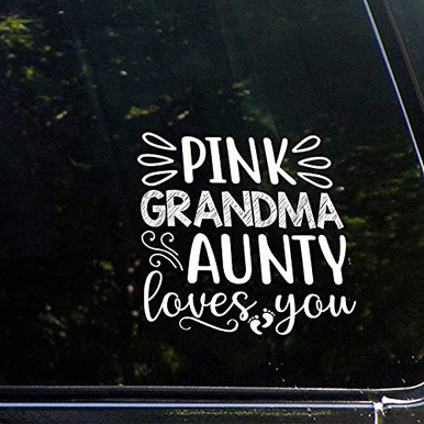 Pink Or Blue Grandma Loves Vinyl Sticker Decal Funny Words Baby On ...
