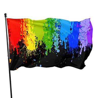 Tobet Rainbow Paint Splatter Flag 3x5 Ft Outdoor Banner Garden Sign ...