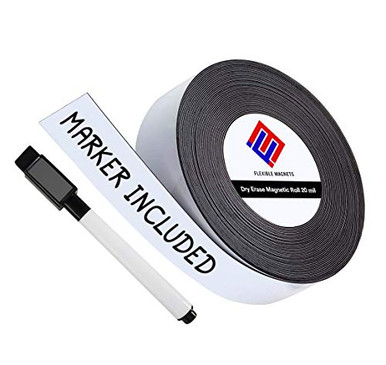 Dry Erase Magnetic Strips - Roll of Writable Whiteboard Magnets ...
