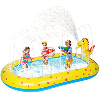 Joyshare Inflatable Sprinkler Swiming Pool- Dinosaur Sprinkler Pool ...