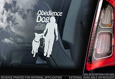 Obedience Dog on Board Clear Decal Sticker for Car Window- German ...