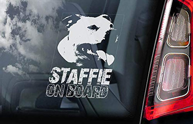Staffordshire Bull Terrier Clear Decal Sticker for Car Window- Dog on ...