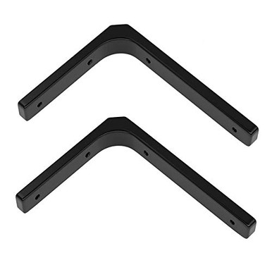 2 PCS Wall Mount Shelf Bracket Metal Supports Black Heavy Duty Shelf ...