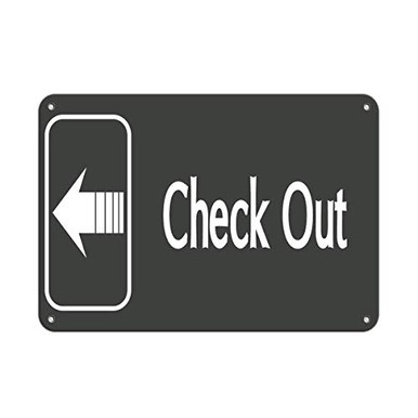 WENLISAN Warning Sign Check Out Left Arrow Business Sign 12 x 16 Inches ...