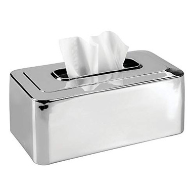 mDesign Modern Metal Tissue Box Cover for Disposable Paper Facial ...