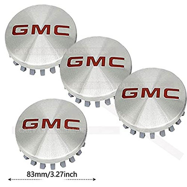 4 Pack Silver 83mm/3.27 inch fit GMC Wheel Center Hub Caps-Hubcaps Logo ...