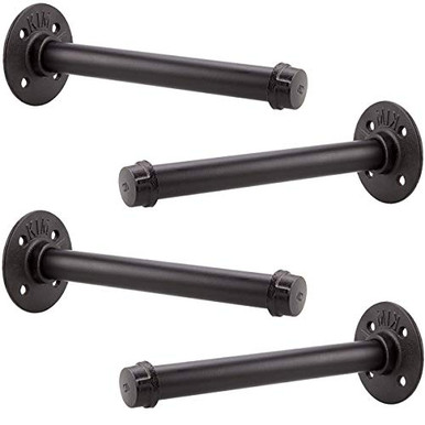 Industrial Pipe Shelving Brackets 8 inch - Set of 4- Rustic Pipe Shelf ...