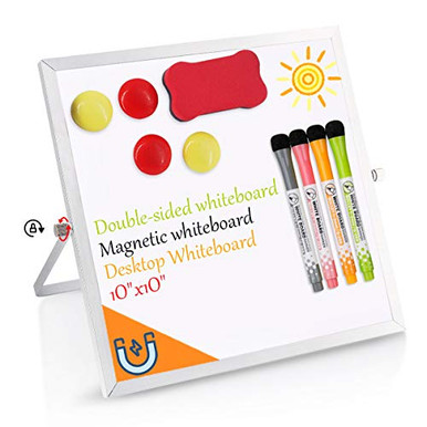 feidaguoji Small Dry Erase White Board 10x10 Inch Magnetic Desktop ...