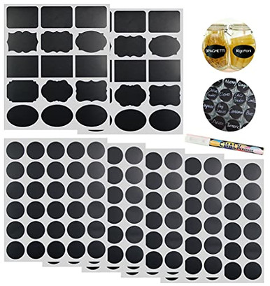Round Spice Jar Labels Stickers Blank- 180 Pcs Chalkboard Labels for ...