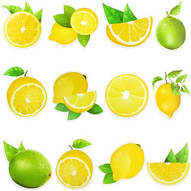 72 Pieces Lemon Cut Out Accents Mini Lemon Cutouts Paper Decorations ...