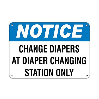 Aluminum Horizontal Metal Sign Multiple Sizes Notice Use Diaper ...