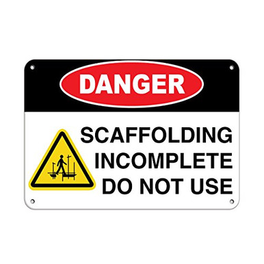 Aluminum Horizontal Metal Sign Multiple Sizes Danger Scaffolding ...
