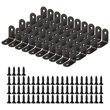 uxcell 40pcs Angle Bracket Stainless Steel 30x30mm Black Corner Brace ...