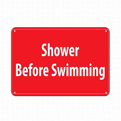 LoMall Safety Sign 8x12 Shower Before Swimming Activity Sign Pool Signs ...