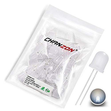 Chanzon 50 pcs 10mm White Diffused LED Diode Lights -Frosted Lens Round ...