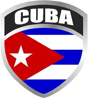 Project Thin Line 4" Cuba Cuban Shield Flag Sticker - Warehousesoverstock