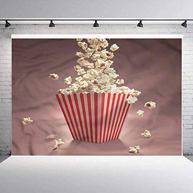 5x5ft Retro Vinyl Photo Backdrops-Popcorn Cinema Movie Theatre Backdrop ...