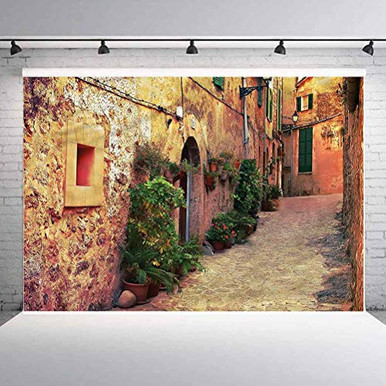 5x5ft Wanderlust Vinyl Photography Backdrop-Ancient Street in Spain ...