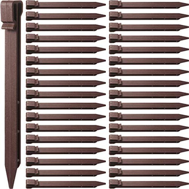 Mudder Plastic Ground Stakes Plastic Landscape Edging Stakes Brown ...