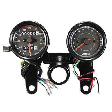 Motorcycle Black LED Tachometer Km/H Speedometer Odometer Gauge W ...